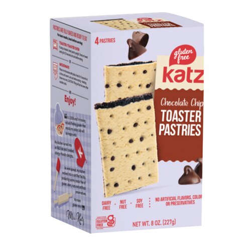 Katz Gluten Free Toaster Pastries Chocolate Chip -- 8 oz - Vitacost